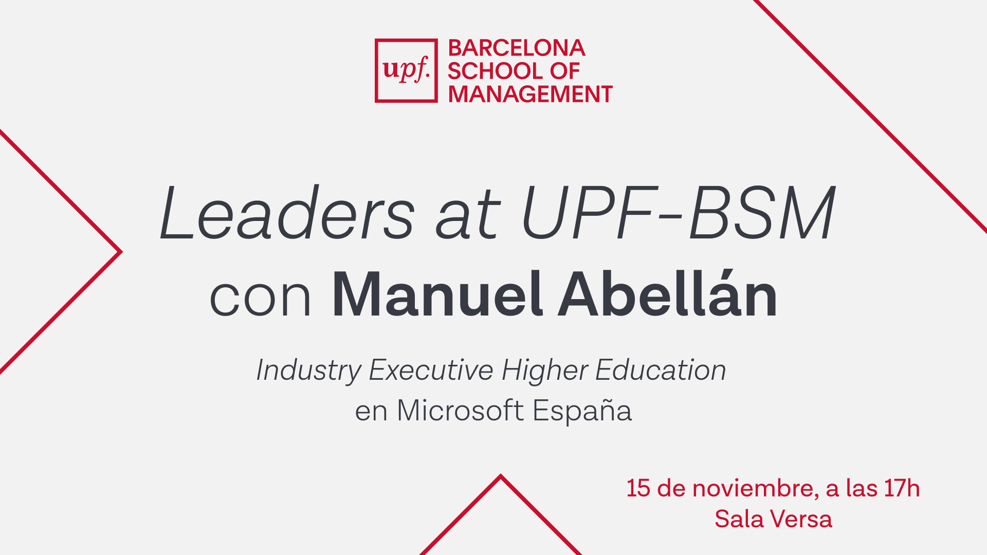 Sesión con Manuel Abellán, Industry Executive Higher Education en Microsoft España | UPF-BSM